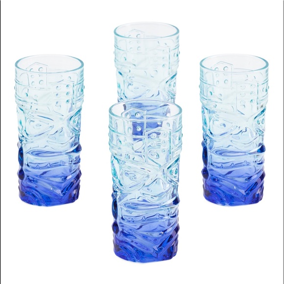 JP glassware | Dining | Jp Glassware Gradient Blue Ombre Tiki Glasses ...